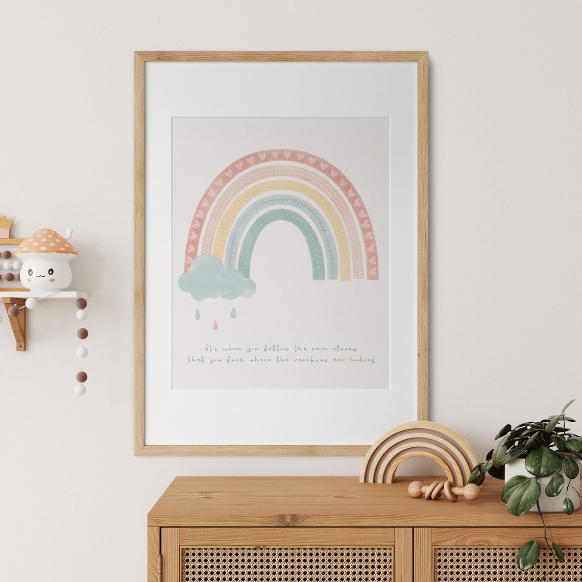 Dreamy Rainbow Watercolor Clipart, Watercolor PNG Set, Hand Painted Watercolor Clipart, Baby ...