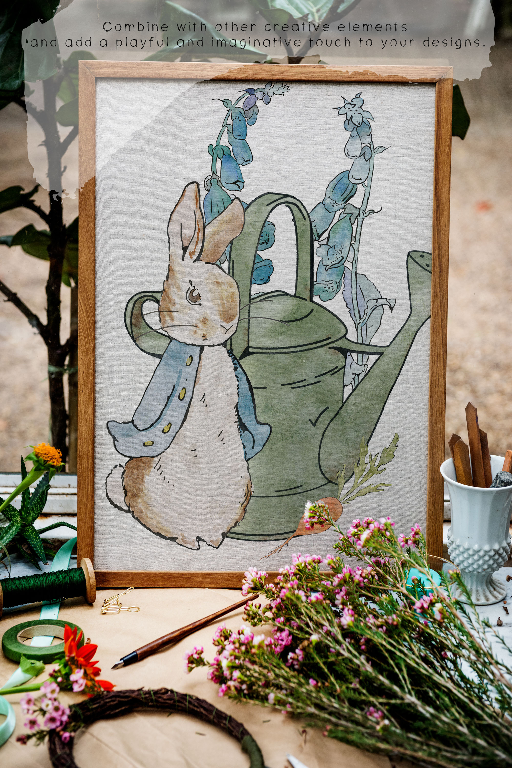Peter Rabbit Watercolor Clipart, Watercolor PNG Set, Hand Painted ...