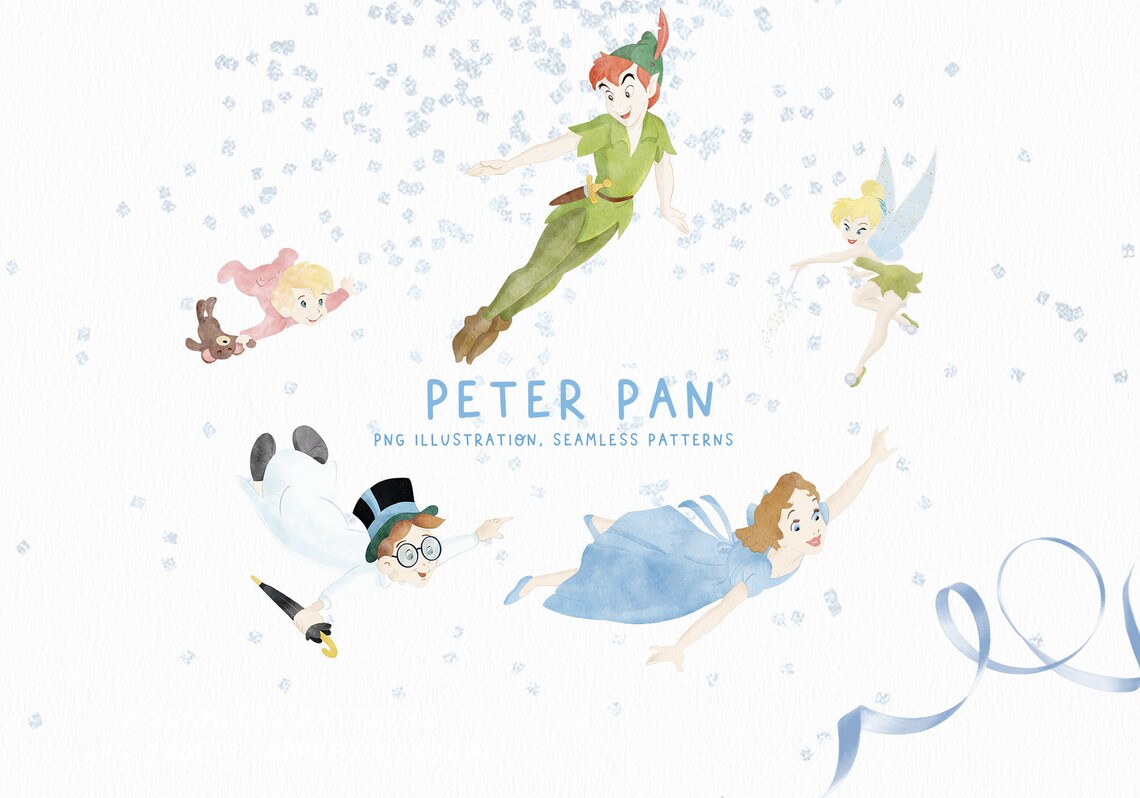 Watercolor Peter Pan Clipart, Peter Pan Printable Clipart, Peter Pan ...