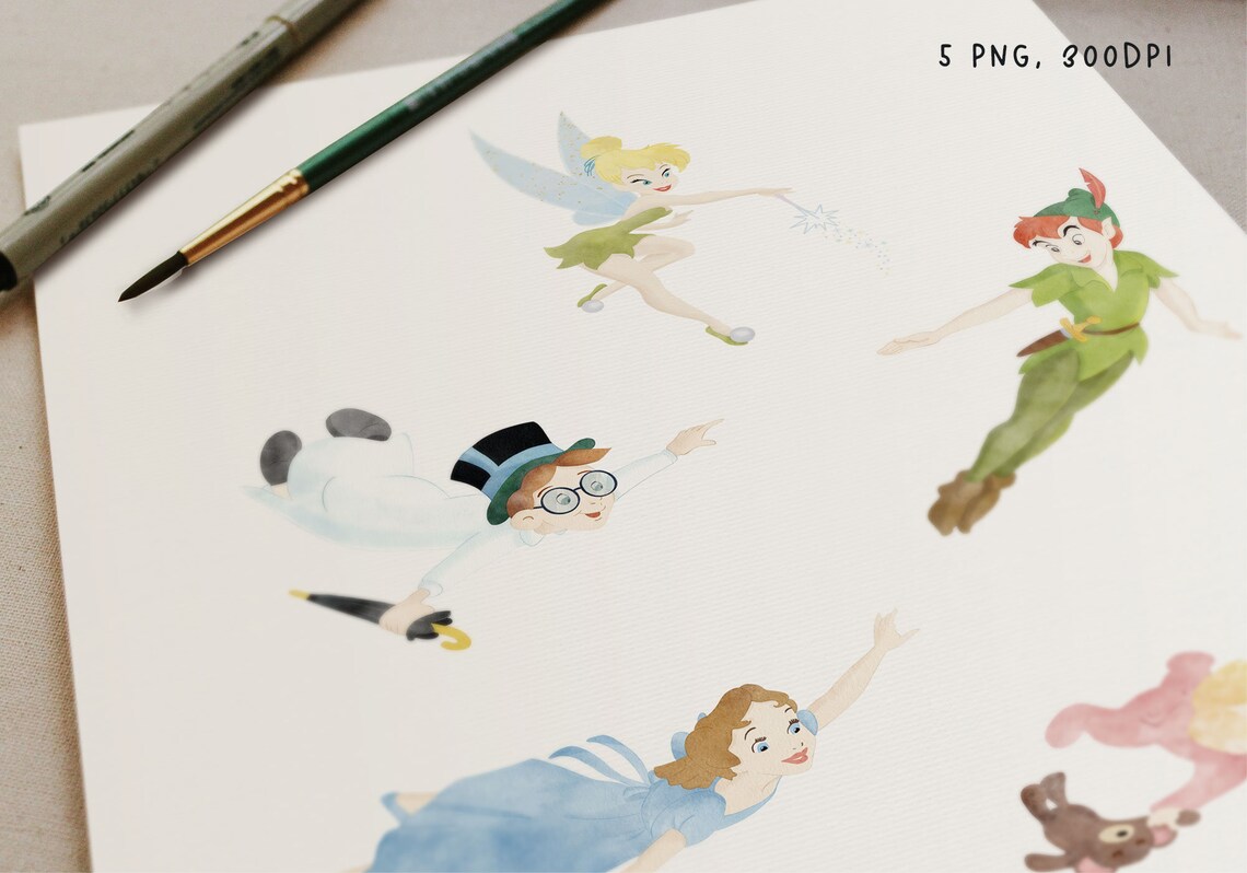Watercolor Peter Pan Clipart, Peter Pan Printable Clipart, Peter Pan ...