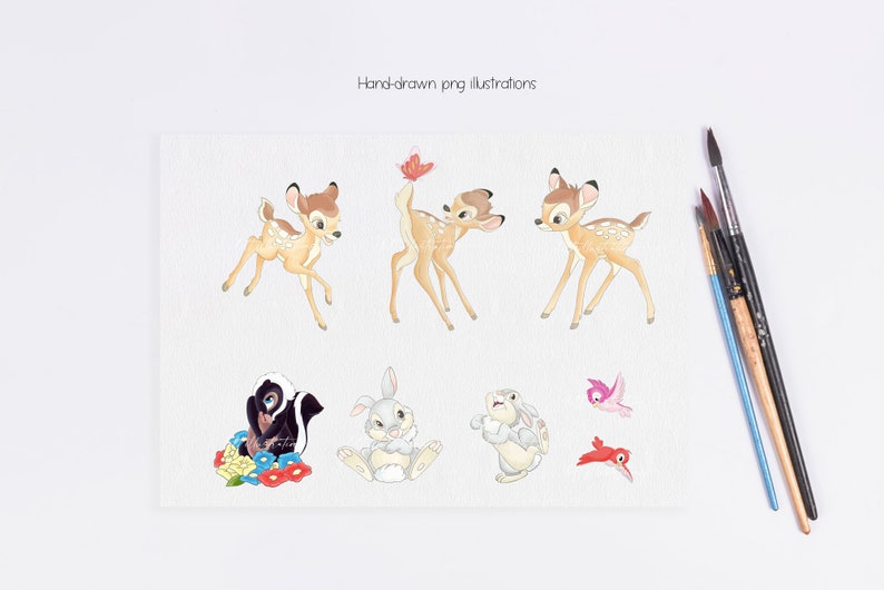 Imágenes prediseñadas de Bambi y sus amigos, ilustraciones PNG de Bambi ...