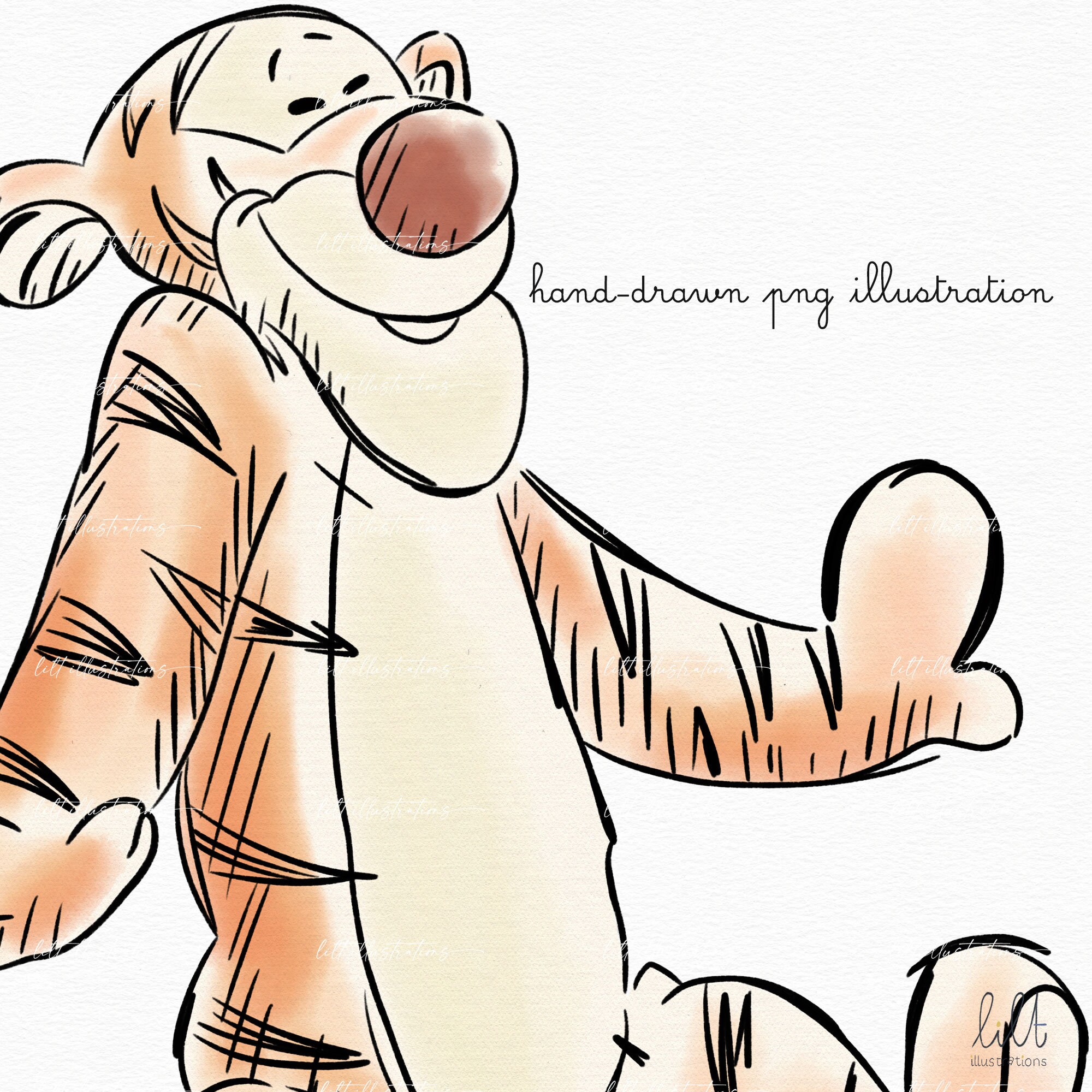 Hand-drawn Winnie the Pooh and Friends Clipart, Hand-drawn PNG ...