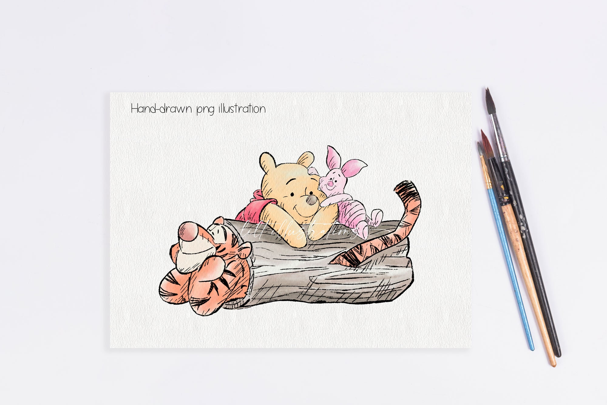 Hand-drawn Winnie the Pooh and Friends PNG Illustrations, Classic Style ...
