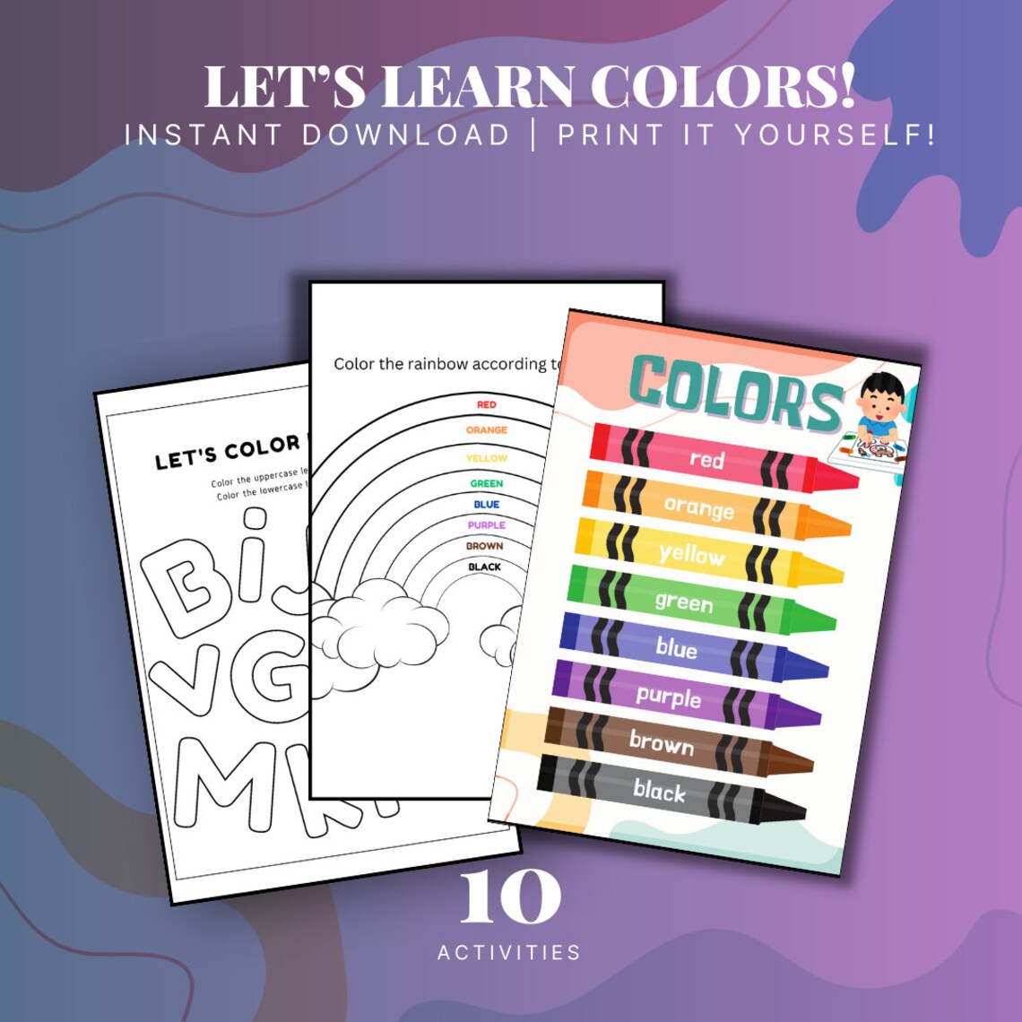 Creative Coloring Worksheets for Toddlers - Etsy