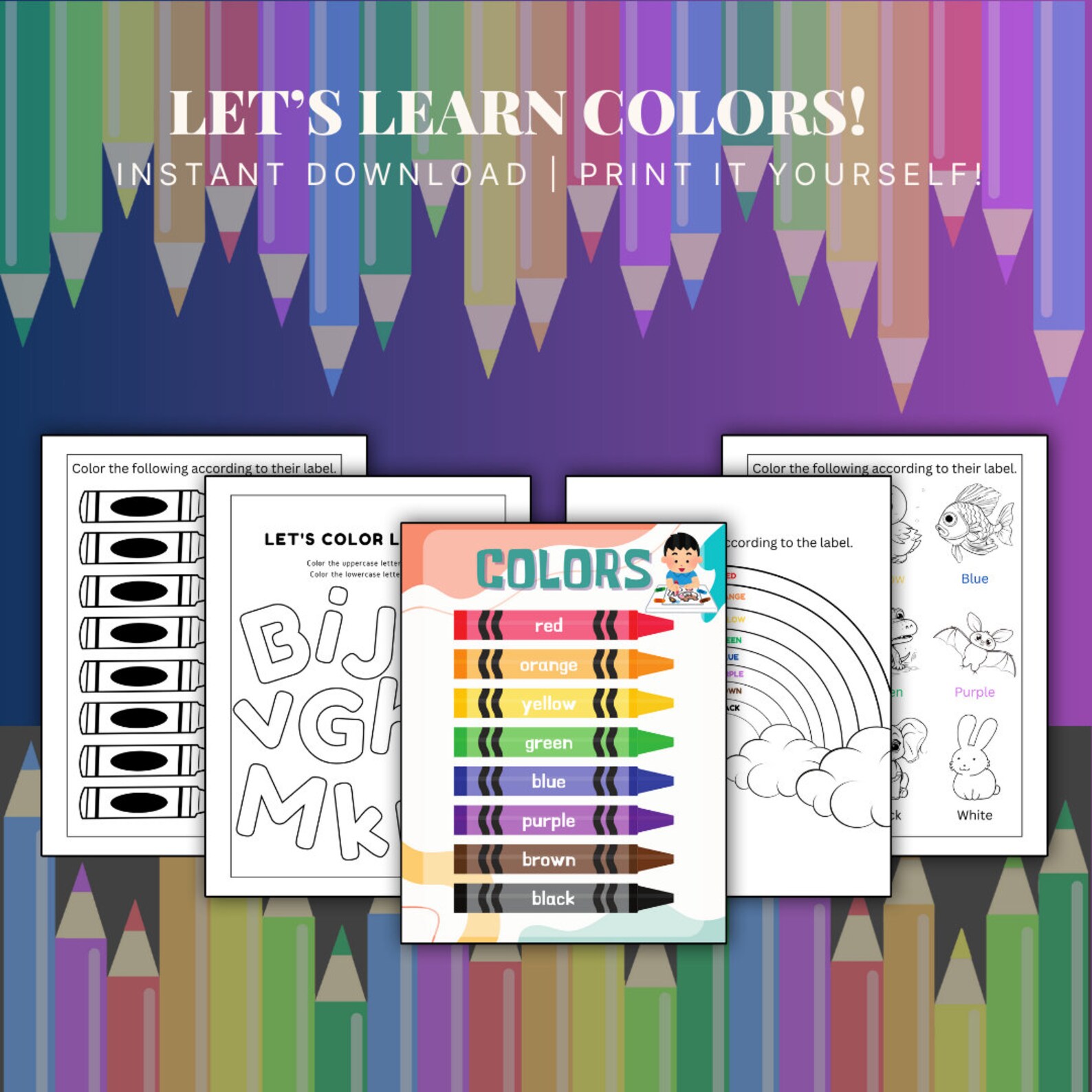 Creative Coloring Worksheets for Toddlers - Etsy