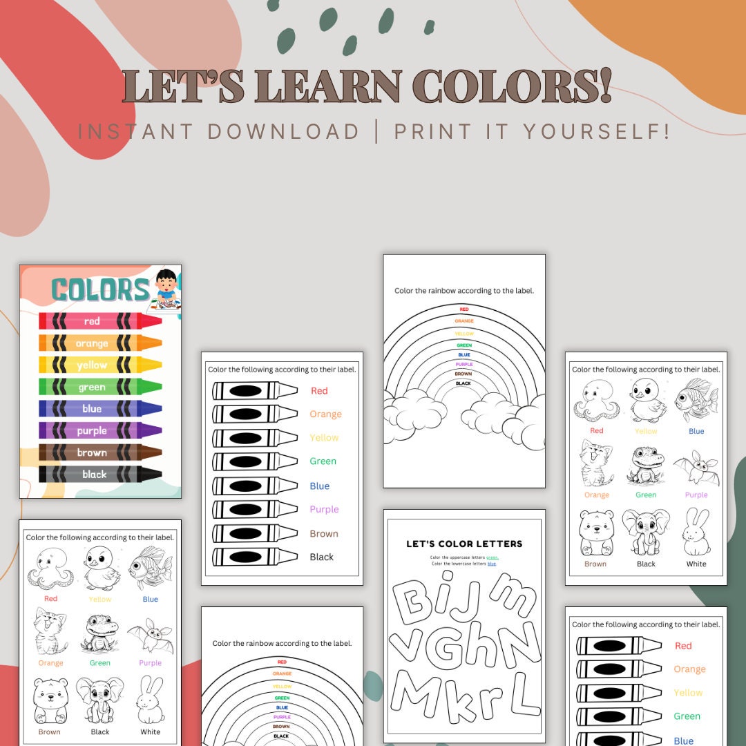 Creative Coloring Worksheets for Toddlers - Etsy
