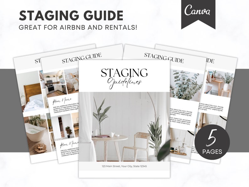 Airbnb Staging Guide, Editable Airbnb Canva Template, Staging Checklist ...