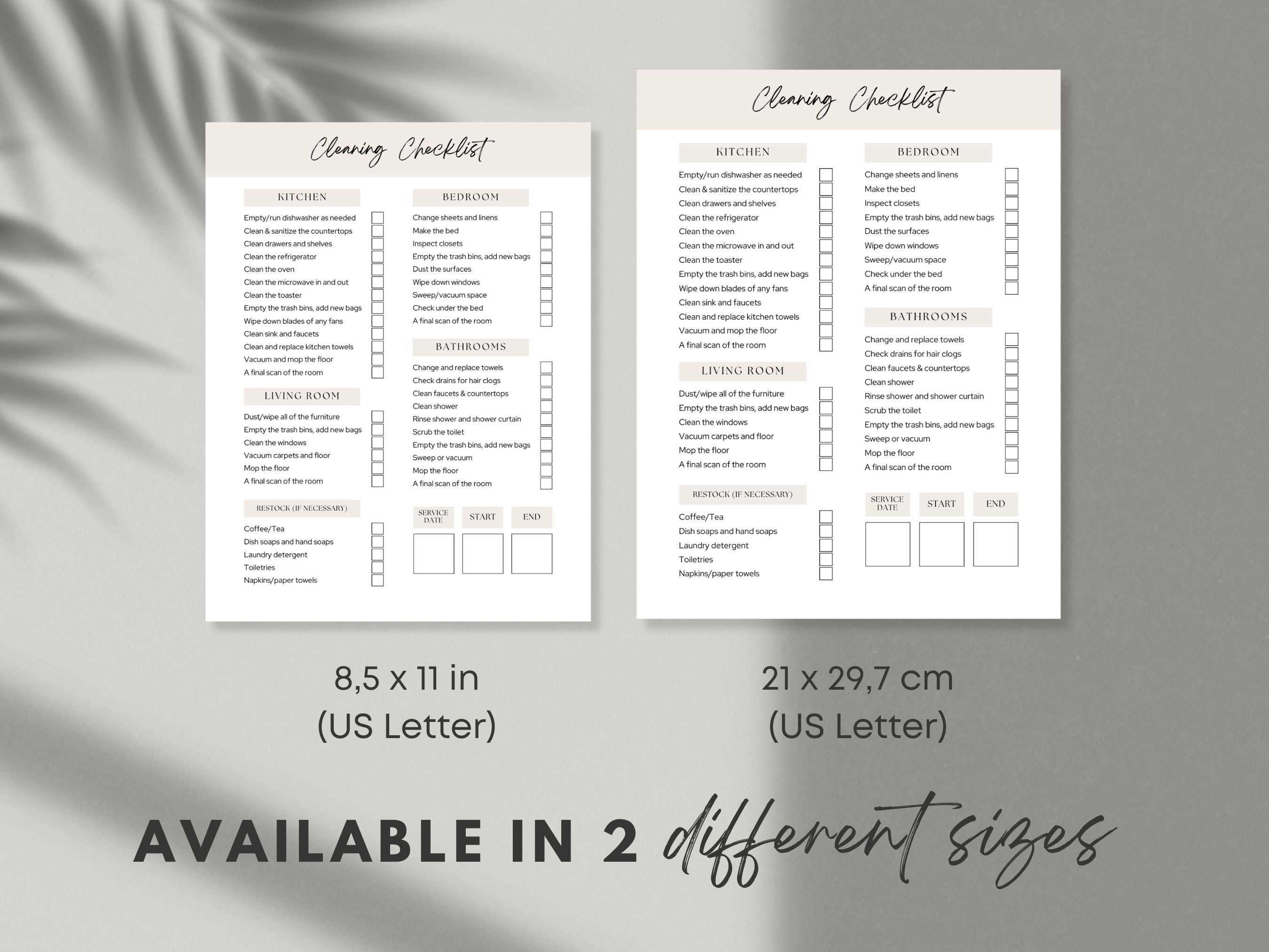 Airbnb Cleaning Checklist, Canva Template, Rental Property Setup, VRBO ...