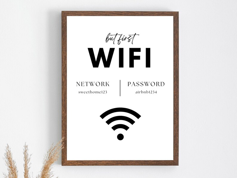 Editable Wifi Password Sign Template: Airbnb Printable (canva) - Etsy