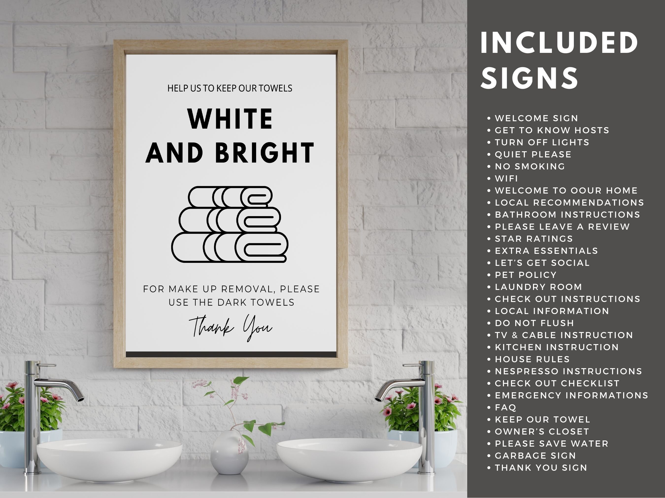 Airbnb Sign Bundle, Editable Template, Airbnb Welcome Signs, Signs ...