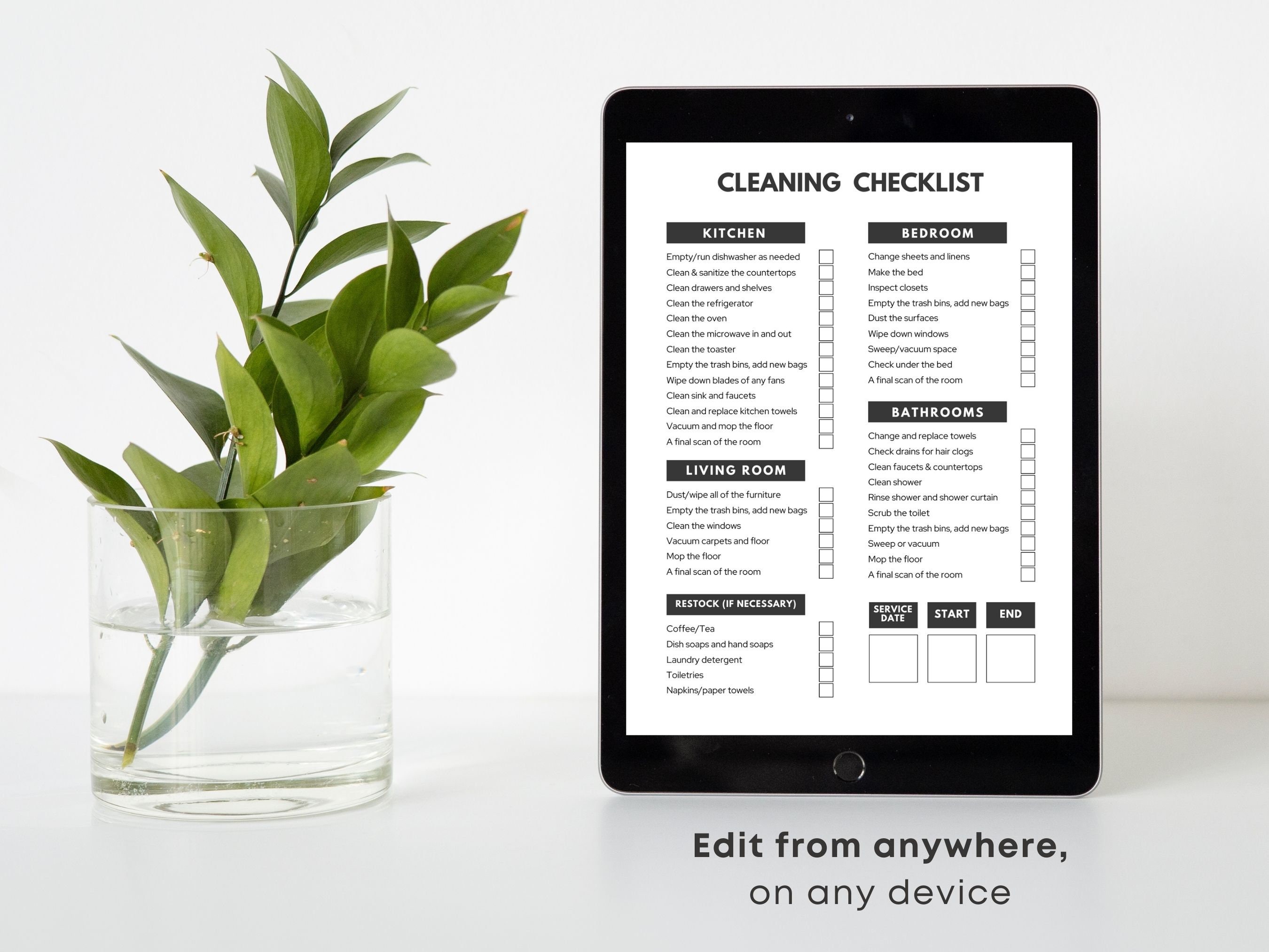 Airbnb Cleaning Checklist, Canva Template, Rental Property Setup, VRBO ...