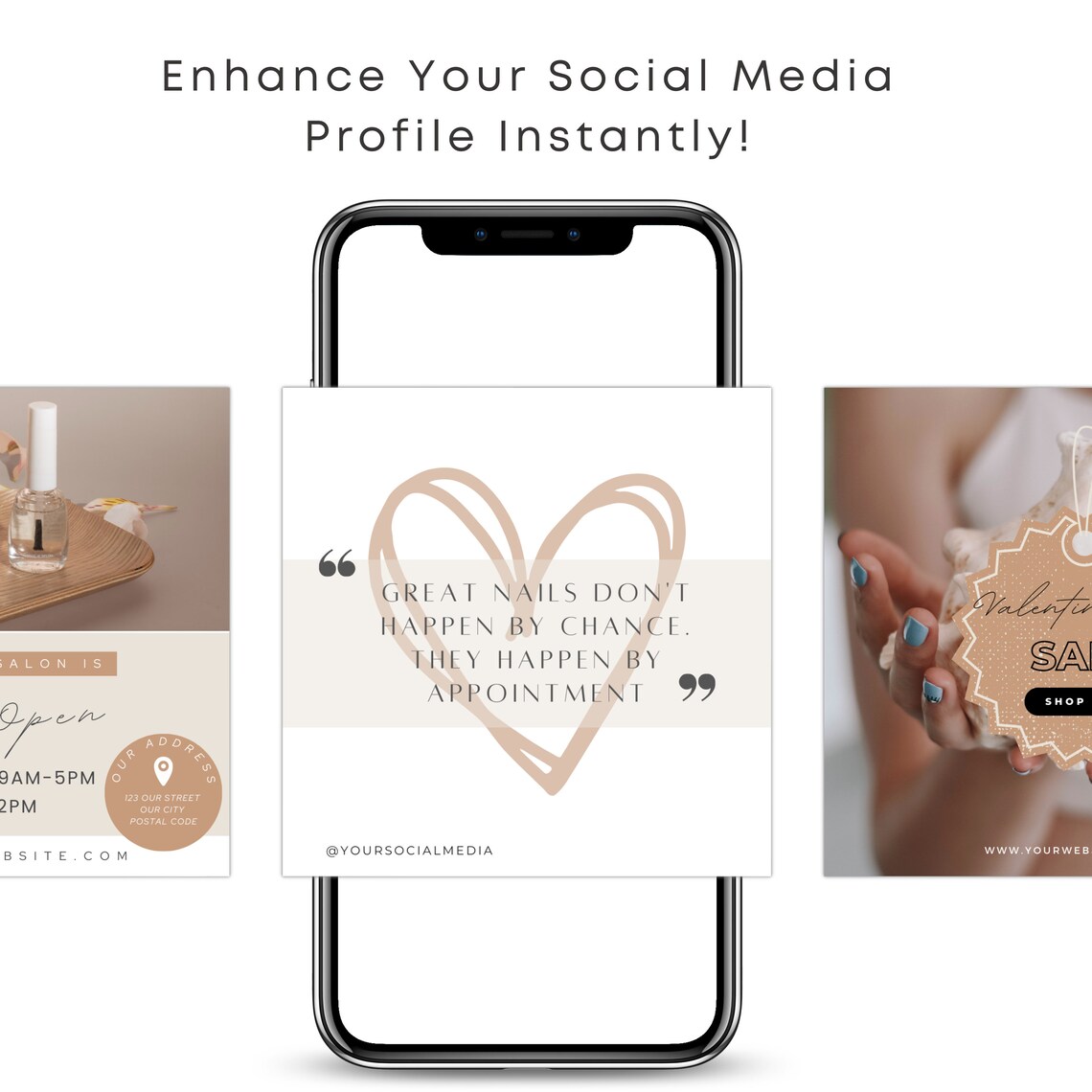 Social Media Branding for Nail Technicians, Nail Salon Posts, Nail Tech ...