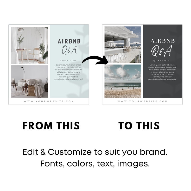 Airbnb Instagram Post Template: Editable Vacation Rental Social Media ...
