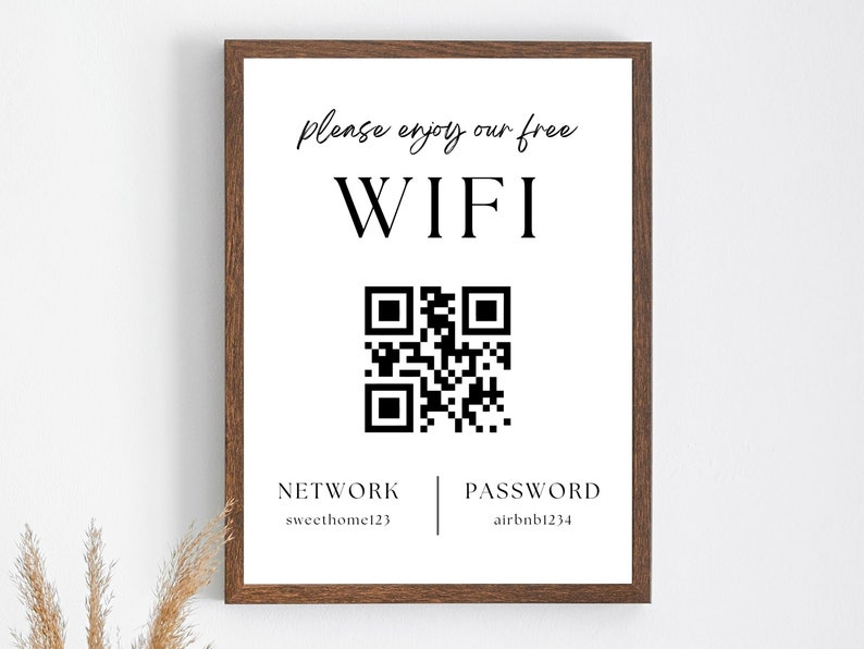 Wifi Password Sign, Editable Airbnb Wifi Sign Template, Printable Wifi ...