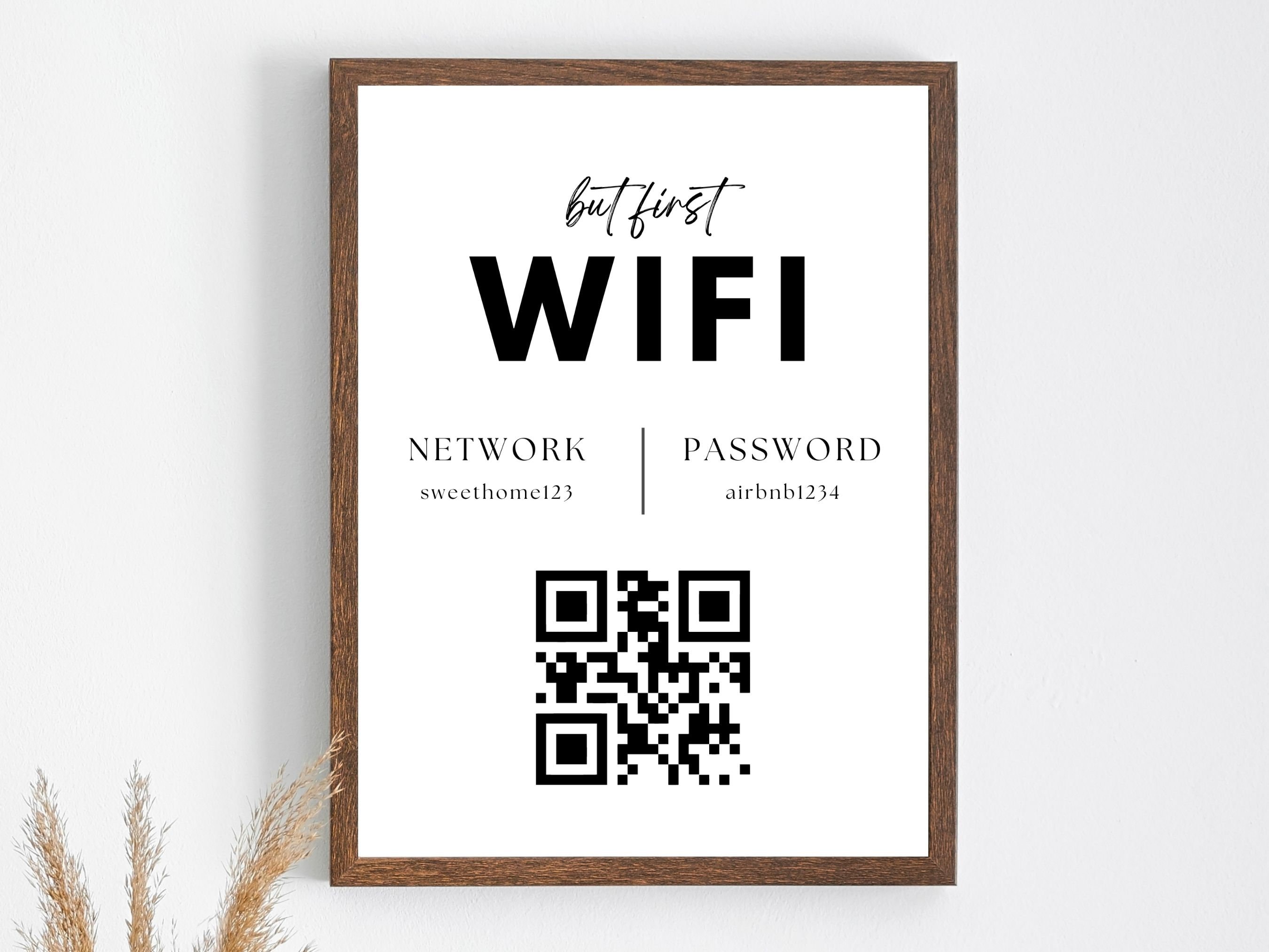 Editable Wifi Password Sign Template: Airbnb Printable (canva) - Etsy