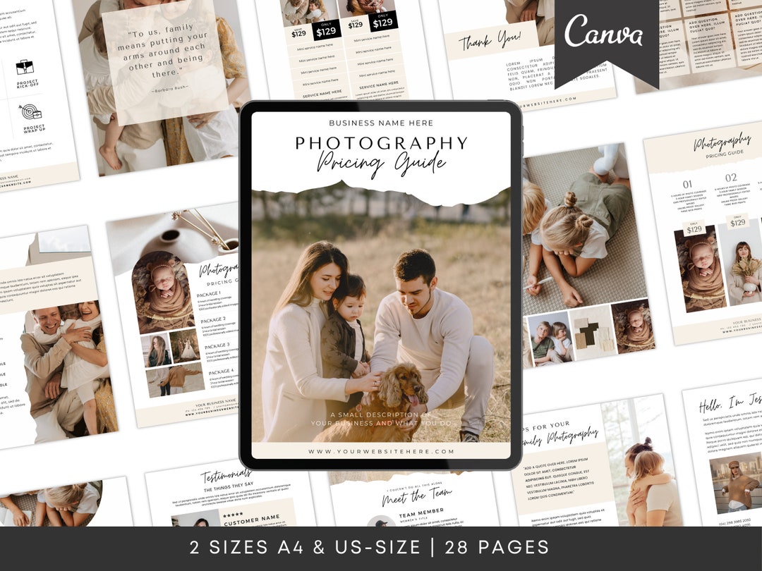 Photographer Pricing Template, Family Photography Style Guide ...