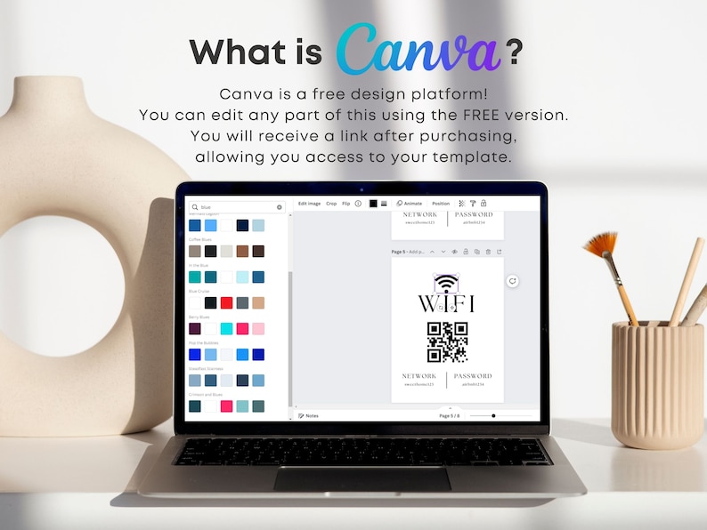 Wifi Password Sign, Editable Airbnb Wifi Sign Template, Printable Wifi ...