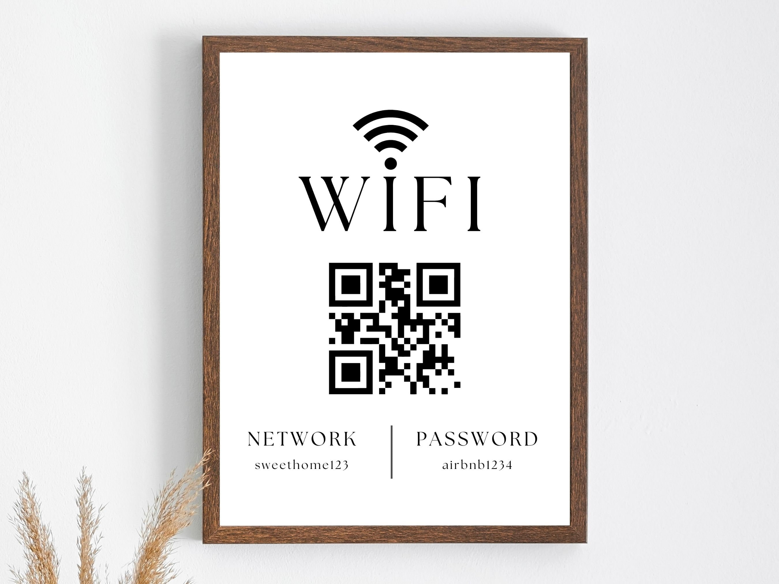 Wifi Password Sign, Editable Airbnb Wifi Sign Template, Printable Wifi ...