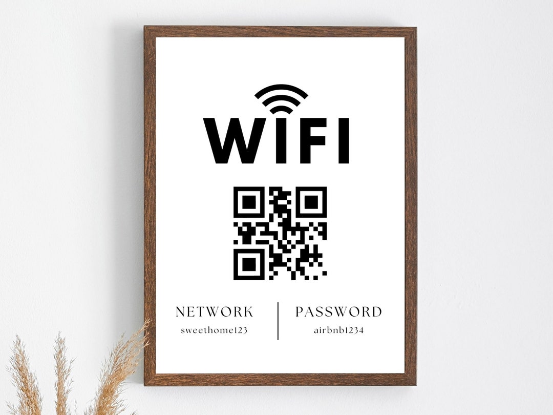 Editable Wifi Password Sign Template: Airbnb Printable (canva) - Etsy