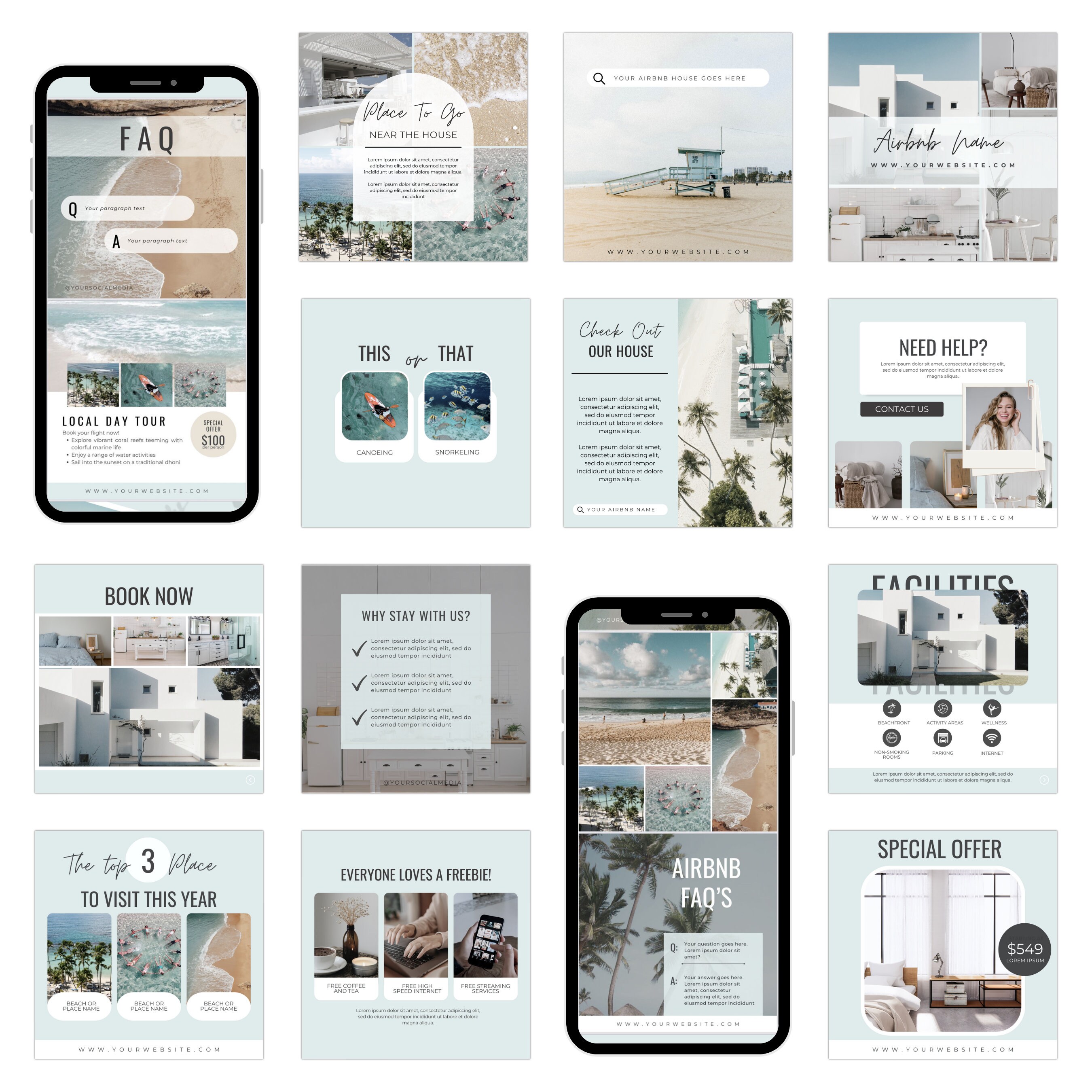 Airbnb Instagram Post Template Editable VRBO Social Media Template ...
