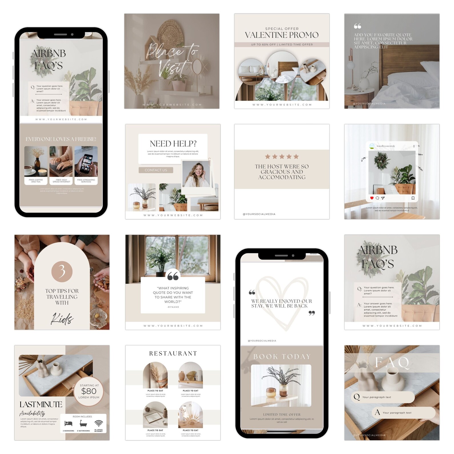 Airbnb Instagram Post Template | Editable VRBO Social Media Template ...