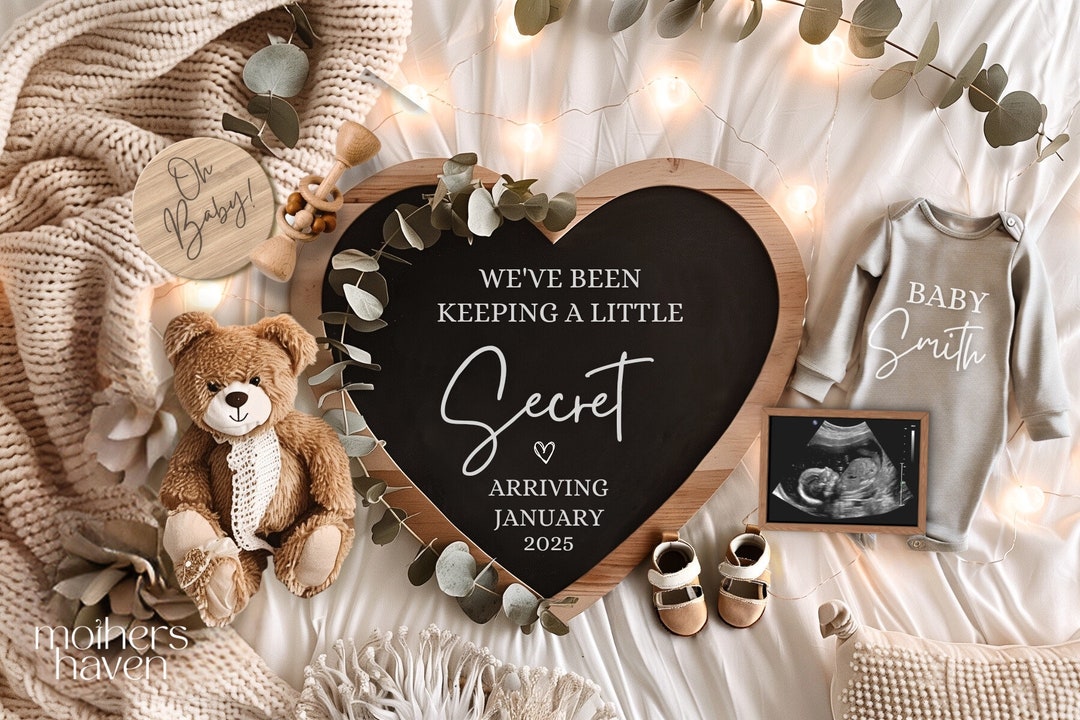 Secret Digital Pregnancy Announcement, Baby Announcement, Scandi ...