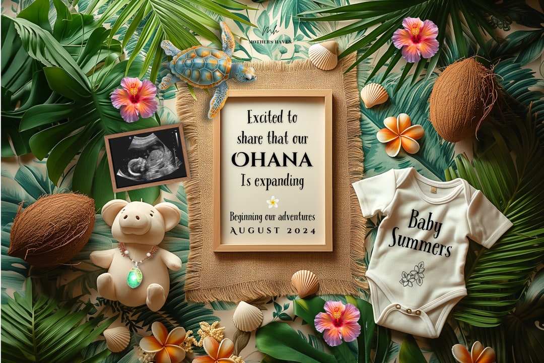 Digital Pregnancy Announcement, Hawaiian Ohana Luau Template, Turtle ...