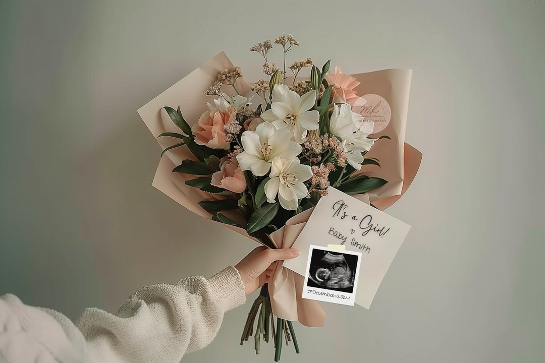 Baby Girl Digital Pregnancy Announcement, Editable Template, Real Life ...