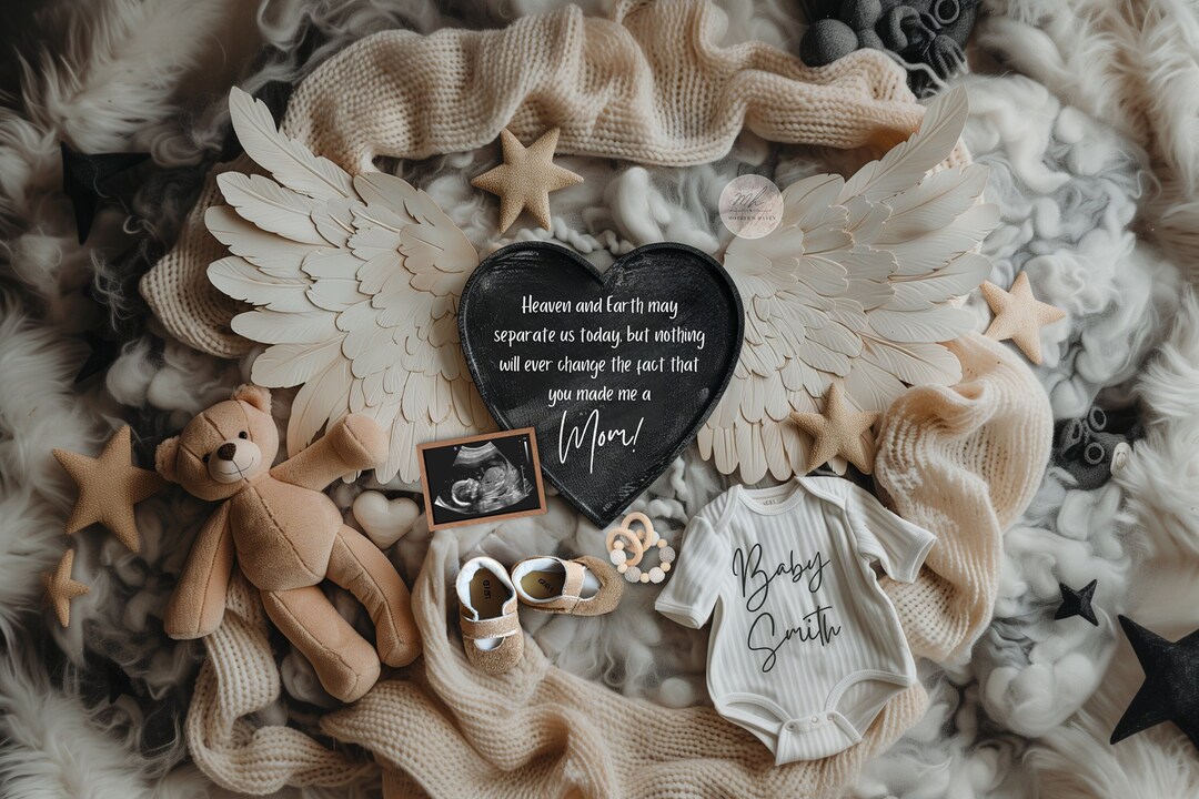 Angel Baby Pregnancy Announcement, Loss Memorial (editable Digital ...