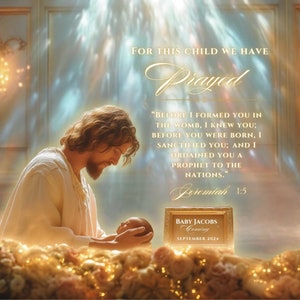Christian Pregnancy Baby Announcement, Jesus Holding Newborn, We Are ...