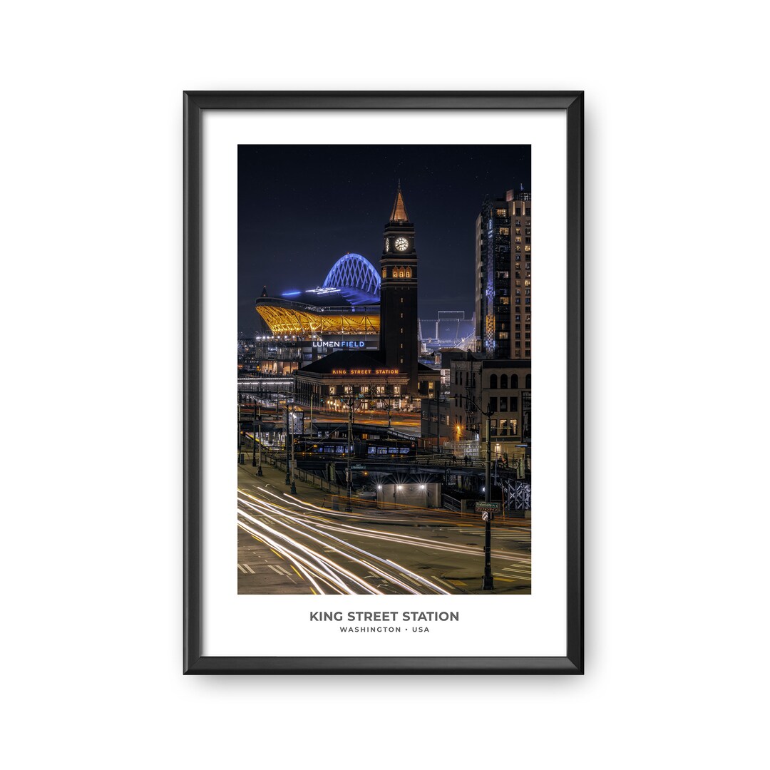 KING STREET STATION Wall Decor, Seattle Poster Print, Pacific Northwest ...