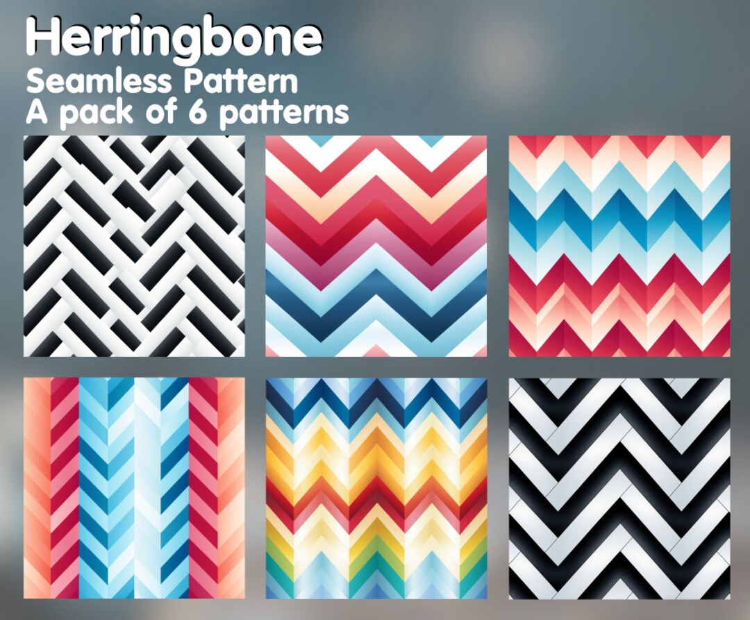 Seamless Pattern Herringbone A Pack of 6 Patterns, Seamless Wrapping ...
