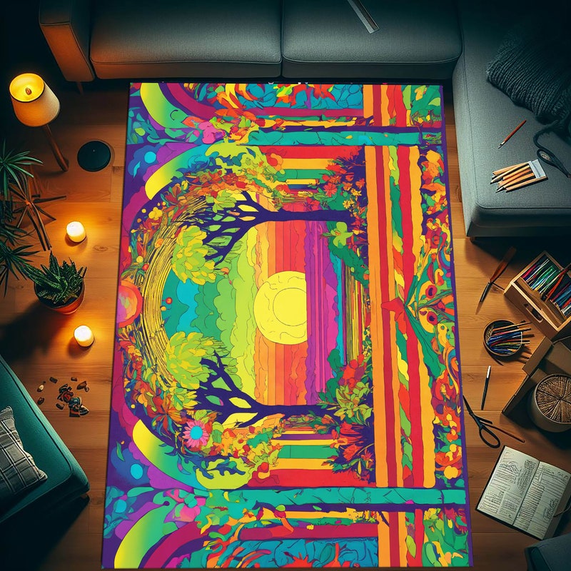 Trippy Rug - Etsy