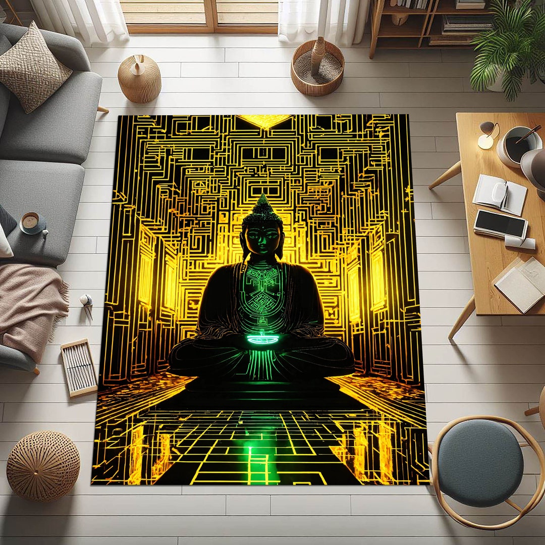 Buddha Rug, Meditation Rug, Buddha Print Rug, Yoga Rug,home Decor Rug ...