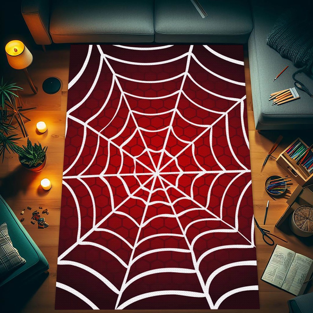 Spider Art Rug, Spider Web Rug, Spider and Web Art Rug, for Kids Room ...