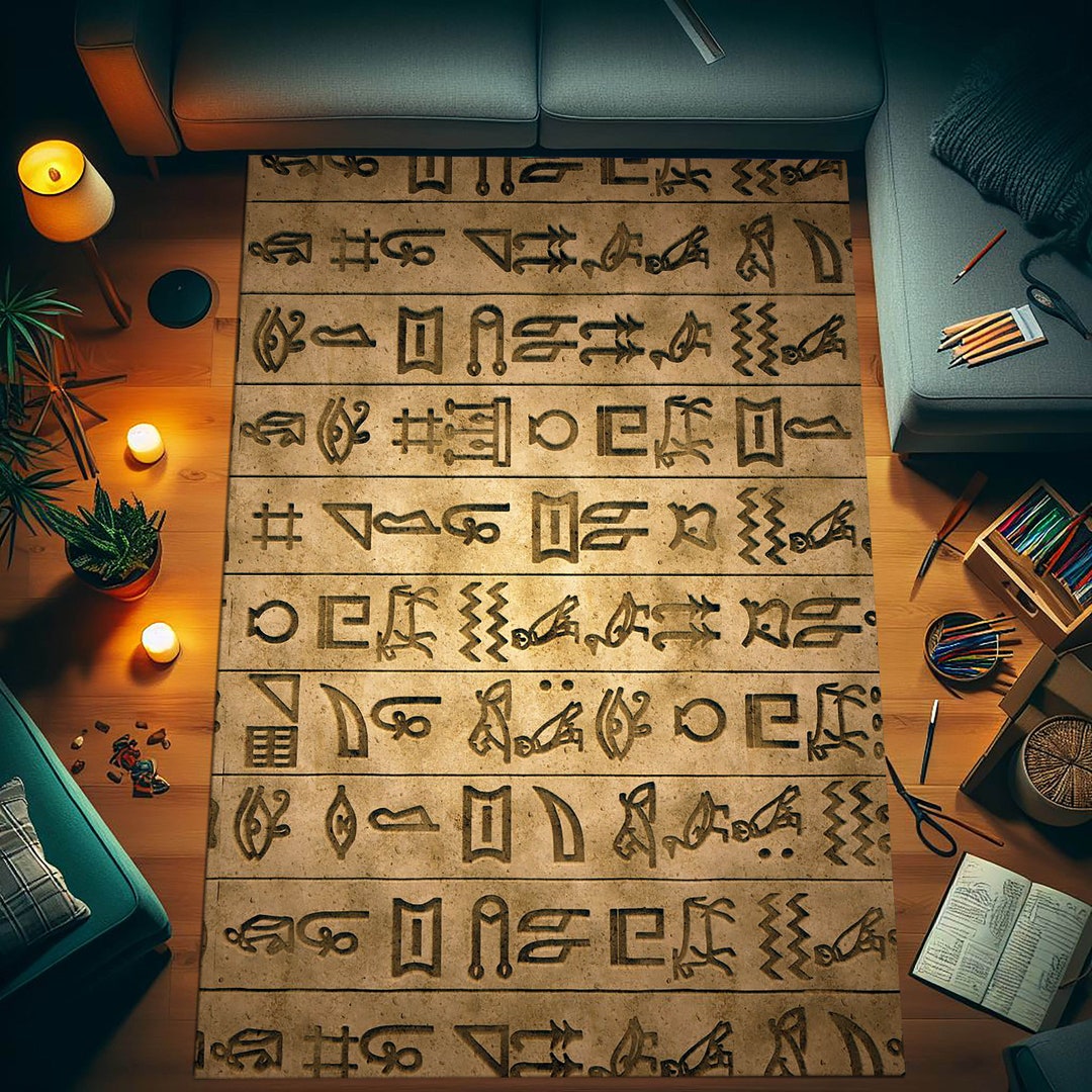 Egypt Rug, Hieroglyph Rug, Anubis Rug, Ancient Rug, Egyptian Decor, for ...