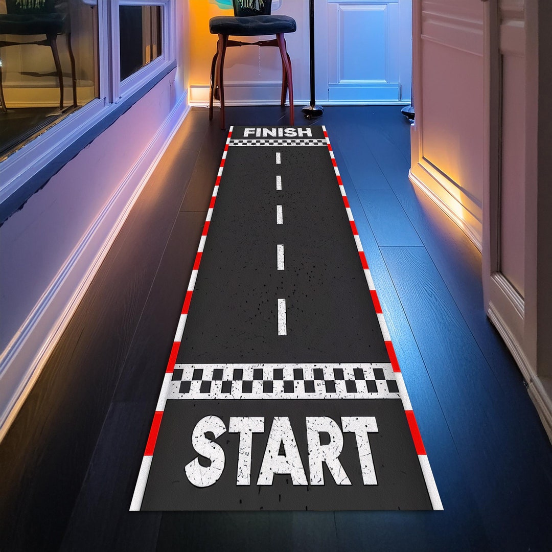 Race Trackrug, Start Line,finish Line,hallway Rug,long Racetrack Rug ...