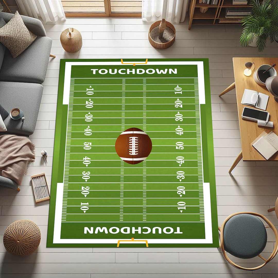 American Football Rug, Football Coart Rug, Gift for Him, Sports Rug ...