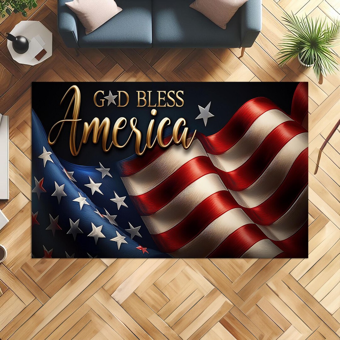 American Flag Rug, United States of America Rug, God Bless Rug, Teen ...