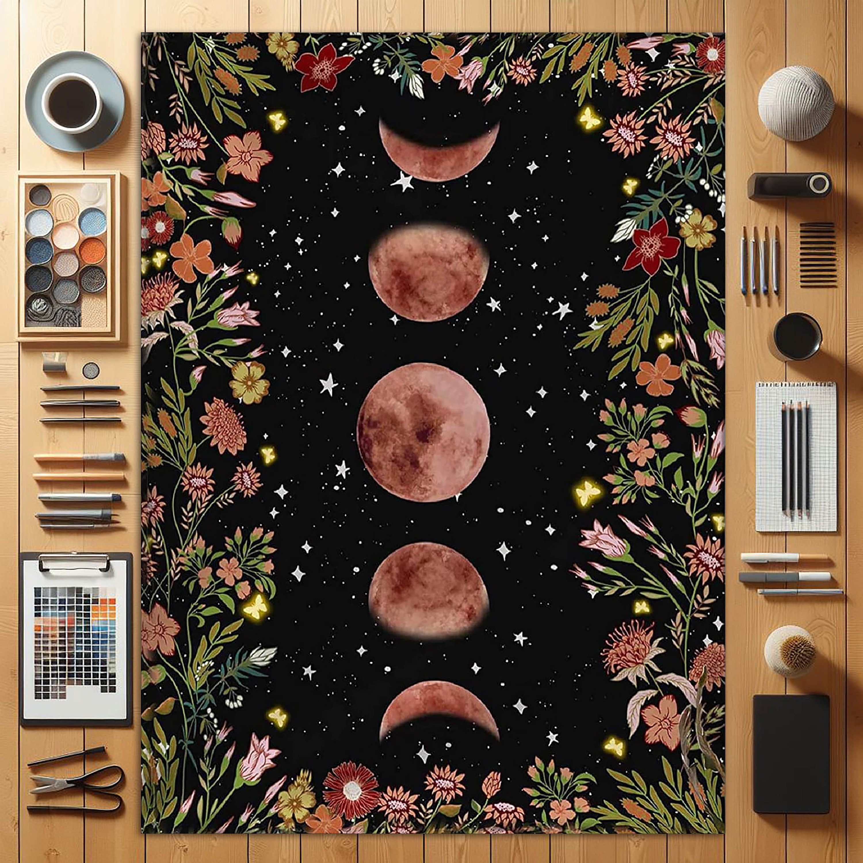 Moonlight Rug, Mystic Rug,mystic Theme Rug,moon Phase Rug,night Rug ...