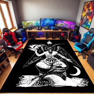 Pentagram Rug,baphomet Demon Rug,satanic Goat Rug,satanic Pentagram Rug ...