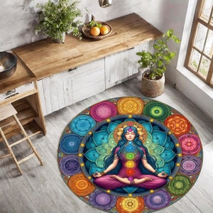 Mandala Rug, Mandala Pattern Rug, Mandala Round Rug, Floral Mandala ...