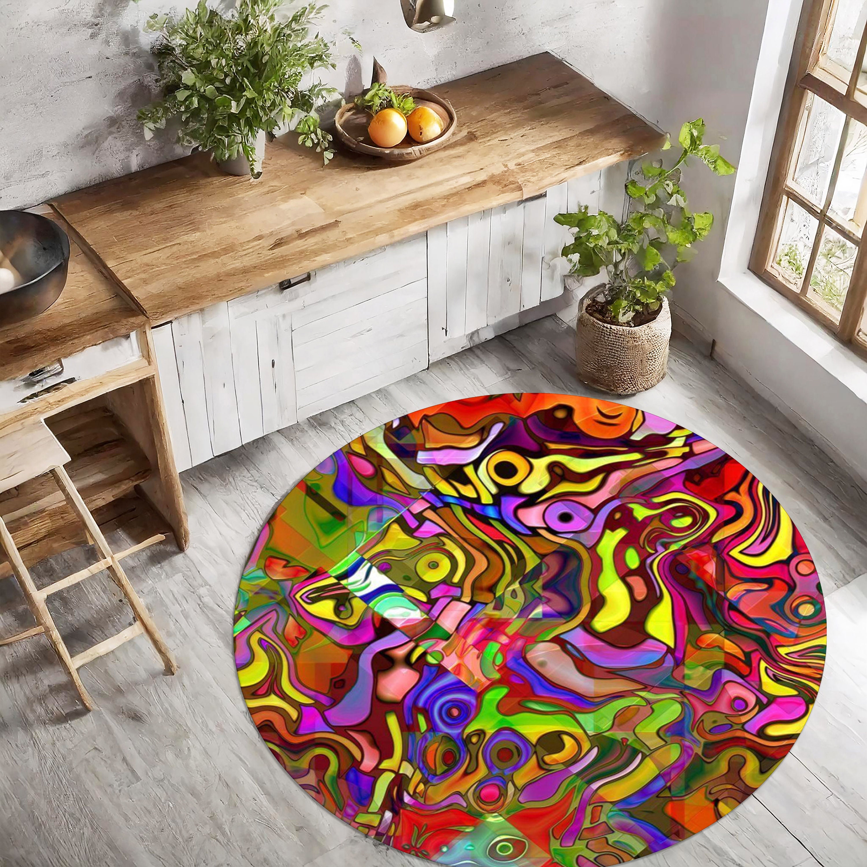 Psychedelic Rug, Trippy Round Rug, Tapestry Rug, Trippy Tapestries Art ...