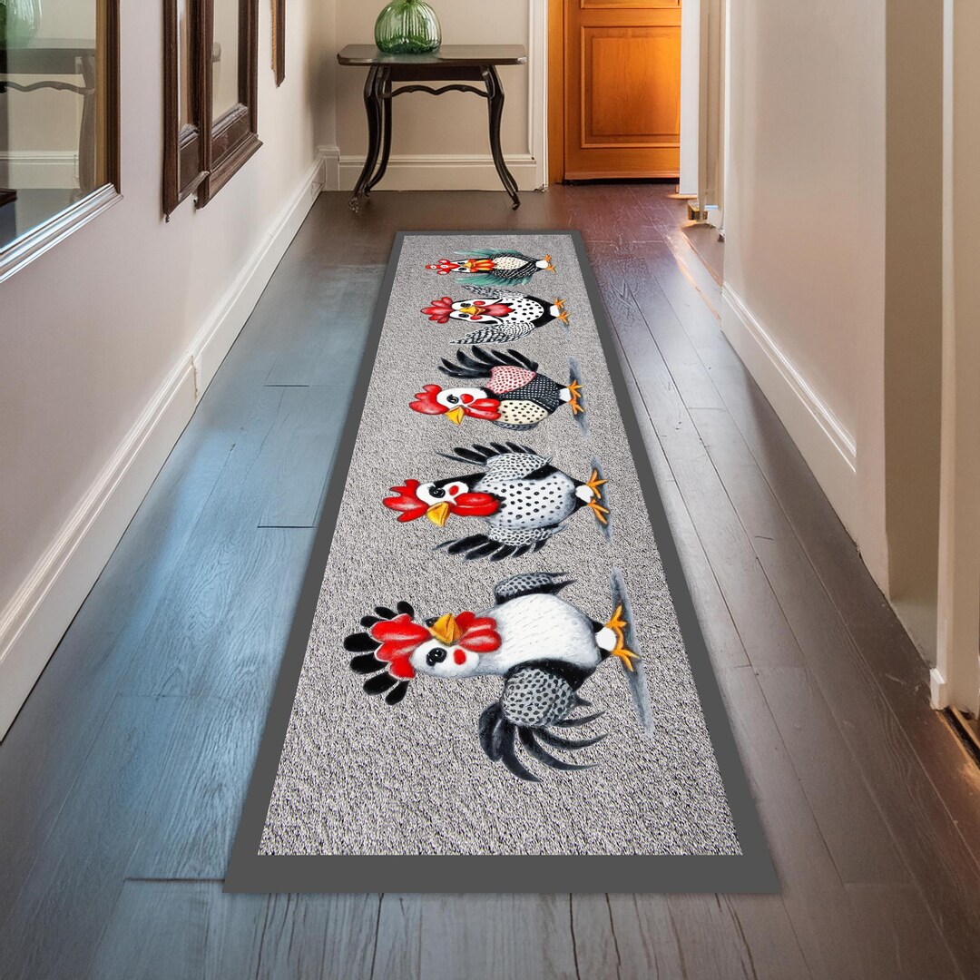Chicken Runner Decor, Kitchen Dining Room Runner Rug, Farmhouse Rug ...