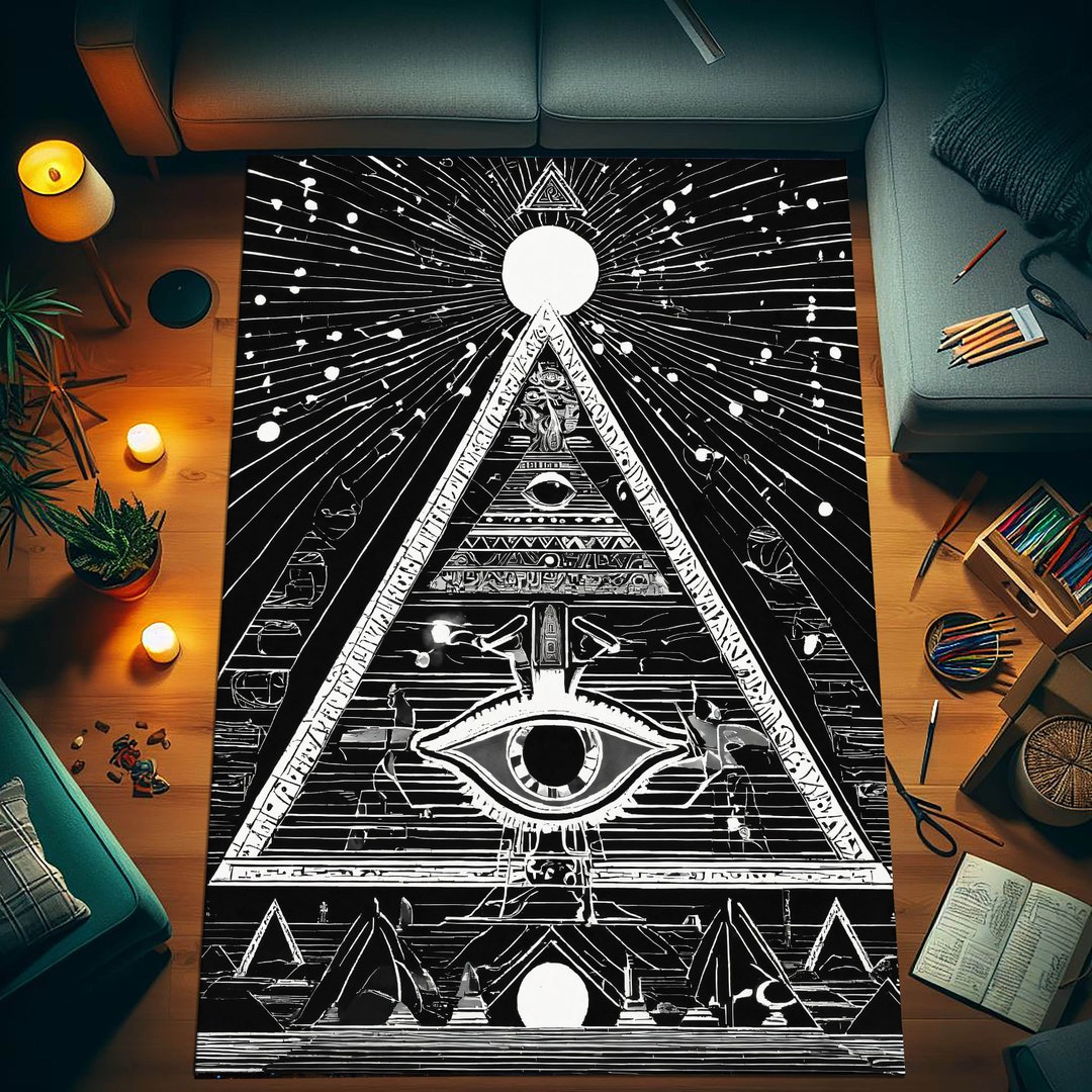 Egypt Rug, All Seeing Eye Rug, Horus Eye Rug, Triangle Pattern Rug ...