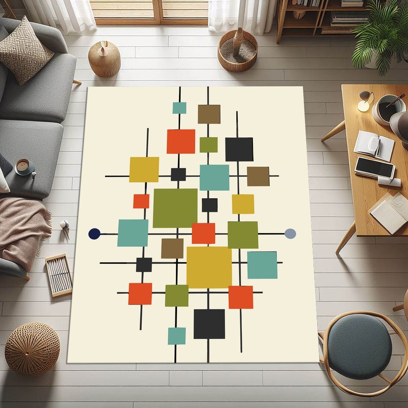 Mid Century Rug - Etsy