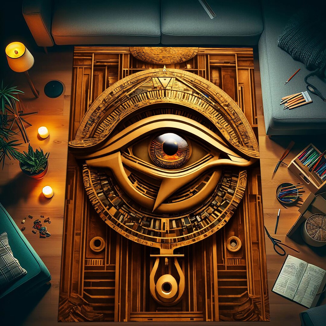 Ra Rug, Ankh Rug, Hieroglyph Rug, Sphinx Rug, Ancient Rug, Egypt Rug ...