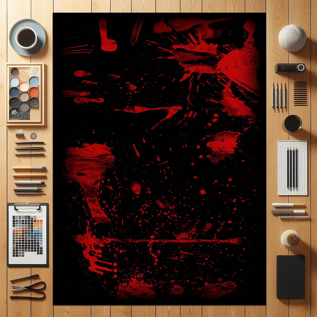 Blood Splatter Area Rug, Horror Carpet, Horror Rug, Blood Rug, Custom ...