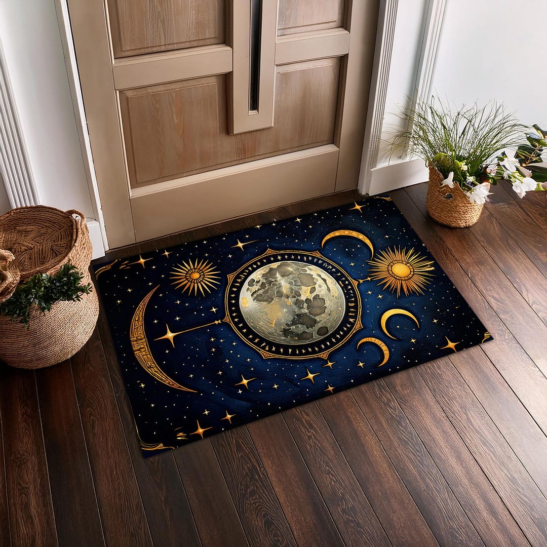 Celestial Moon Stars Tarot Ruıg, Astrology Throw Rug, Mystical Star ...