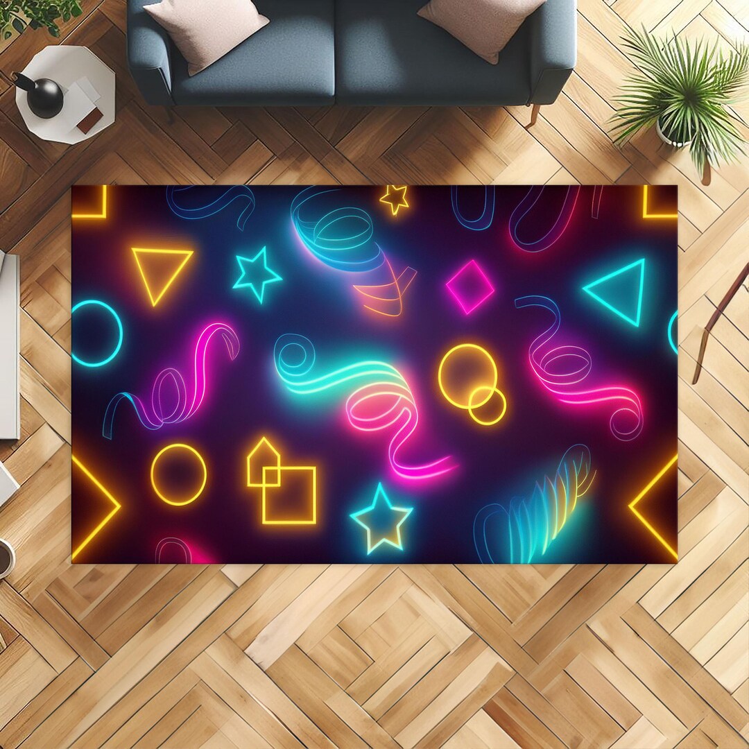 Arcade Rug,gaming Retro Rug, 80's Rug, Glow Rug, E-sport Rug, Neon Rug ...